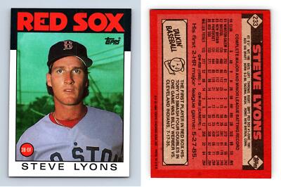 Steve Lyons - Red Sox #233 Topps 1986 Baseball Trading Card | eBay