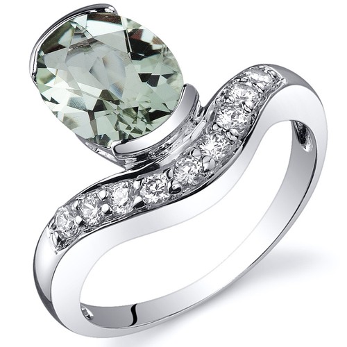 Channel Set 1.75 cts Green Amethyst CZ Ring Sterling Silver | eBay