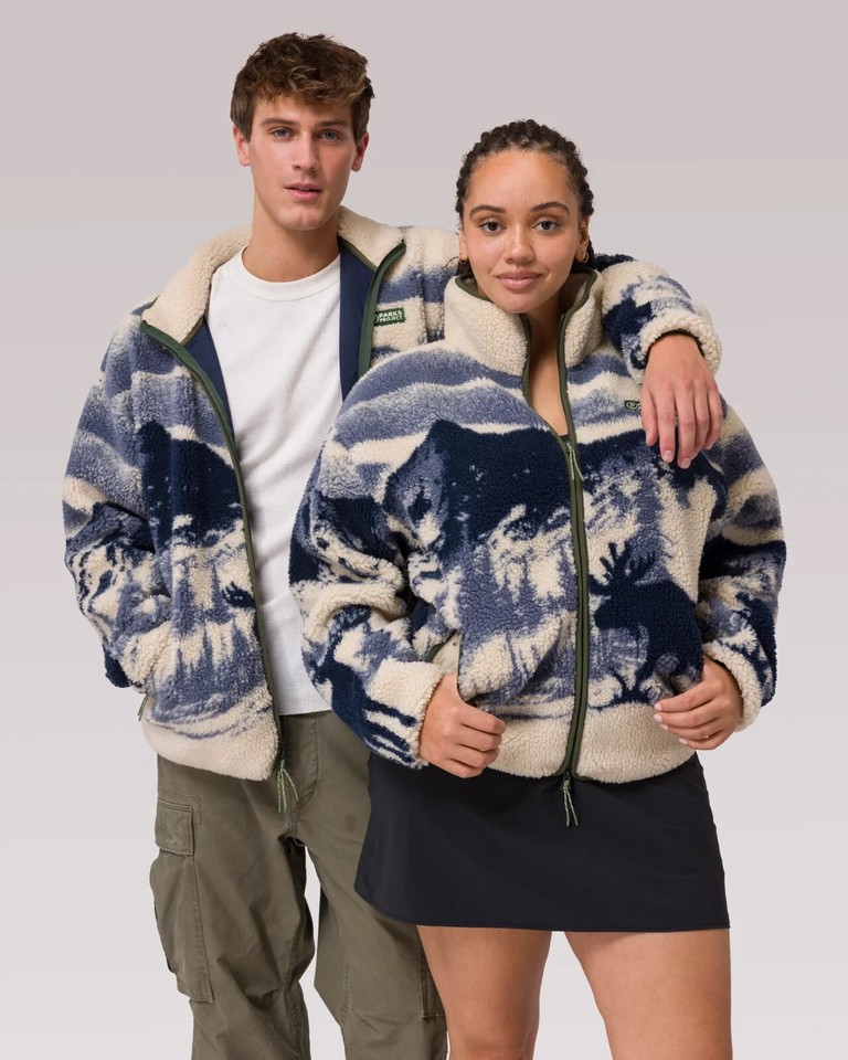 Parks Project Acadia Moose Full Zip High Pile Fleece Pullover - Unsex ...
