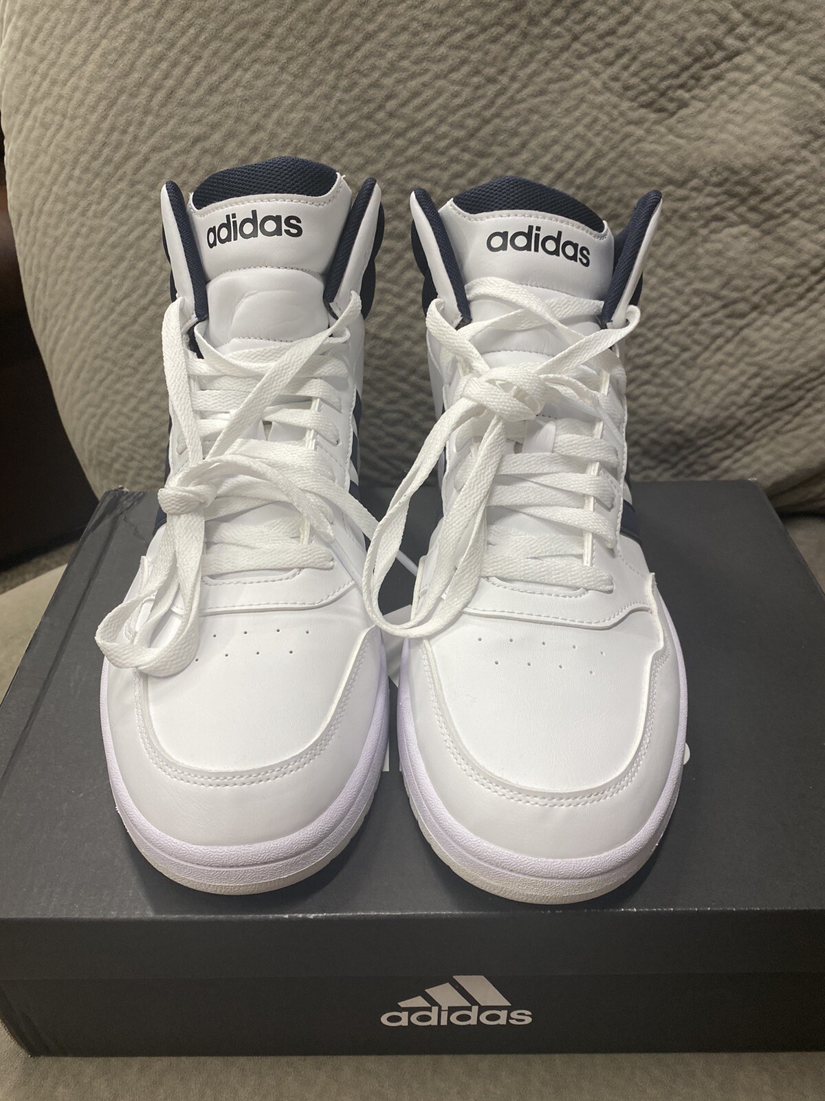 Adidas Hoops 3.0 Mid Cloud White/Legend Ink/Vivid Red GY5543 Men's Size ...