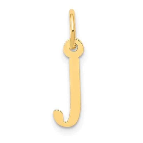 14K Gold Small Slanted Block Letter J Initial Charm | eBay