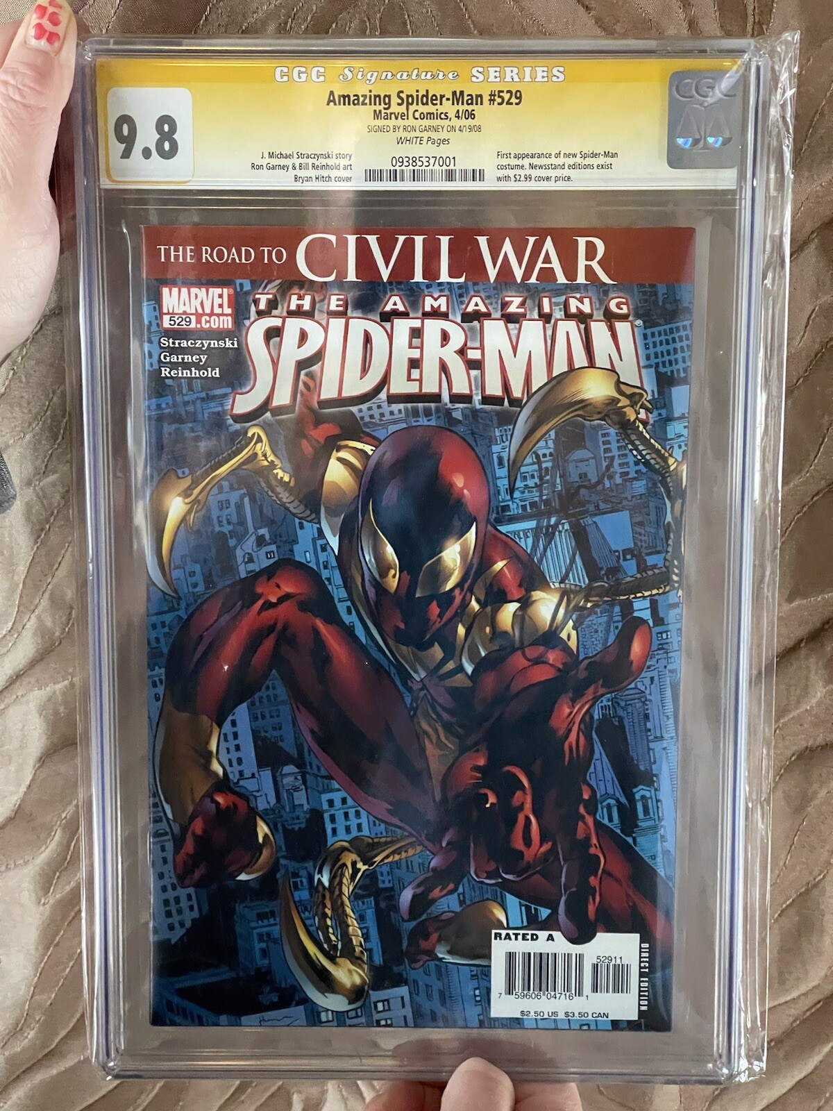 Amazing Spiderman #529 CGC 9.8 White Pages 1st New Costume SIGNED ...