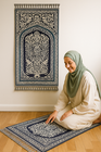 Prayer Mat Blue Islamic Prayer Rug Muslim Gebetsteppich Janamaz Sajadah ...