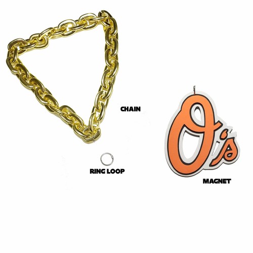 New MLB Baltimore Orioles GOLD Fan Chain Big Necklace Foam | eBay
