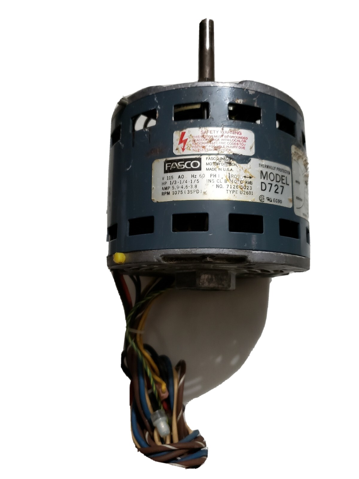 Fasco D727 S88-903 1/3-1/4-1/5 HP 115V 60Hz 3 Speed Direct Drive Blower ...