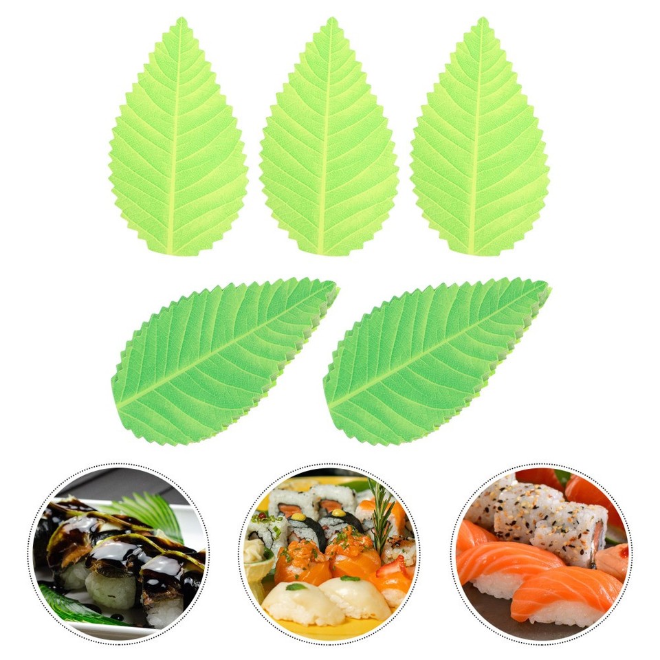200 Pcs Resin Sushi Decorative Leaves Sashimi Decorative Grass Japanese ...