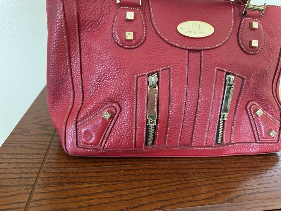 Lowe Valentini Red Leather Handbag | eBay UK