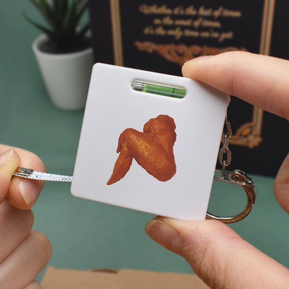 'Delicious Cooked Chicken Wing Appetizer' Keyring Tape Measure ...