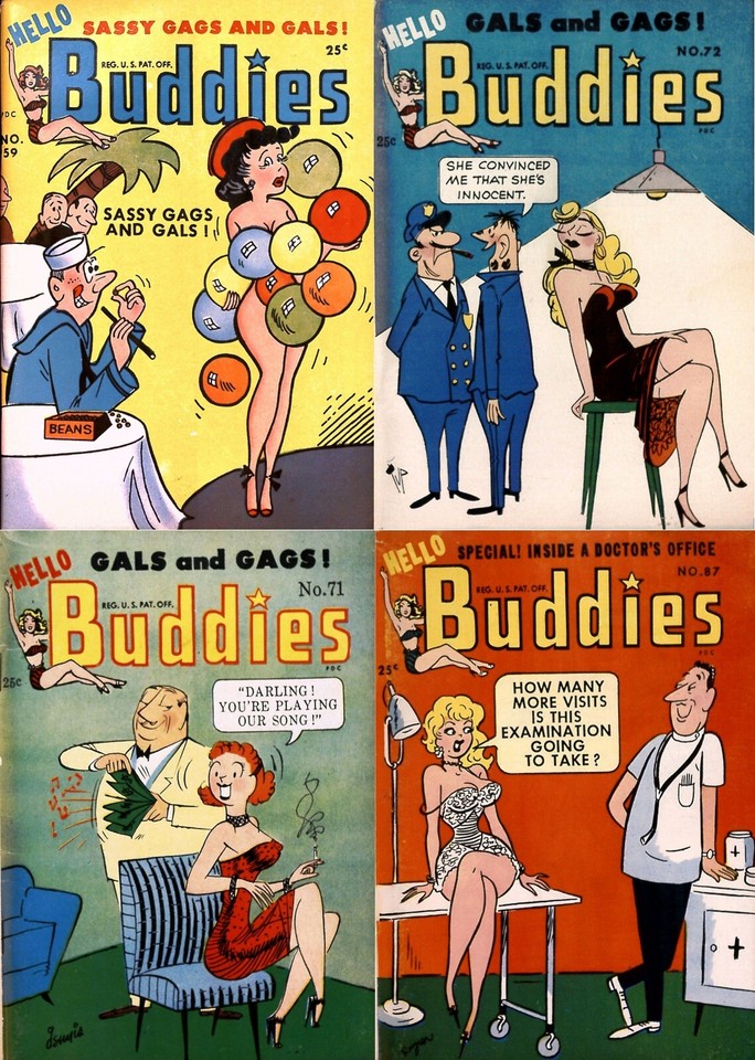 61 Old Issues of Hello Buddies Comics Risqué Saucy Racy Sexy Art Magazine on DVD | eBay