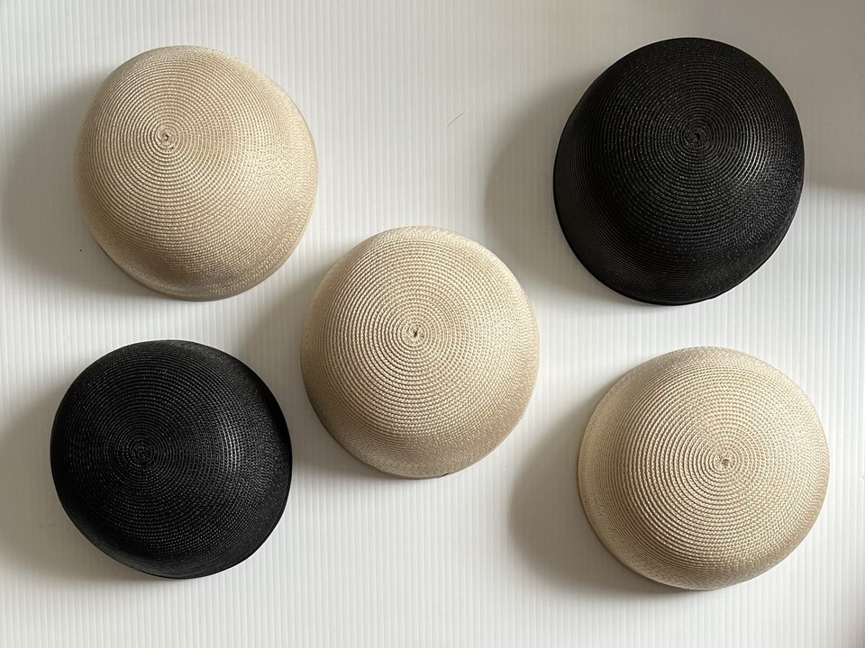 Vintage Women's Hat • Lot of 5 Polypropylene Straw Hats / Forms • Taupe ...