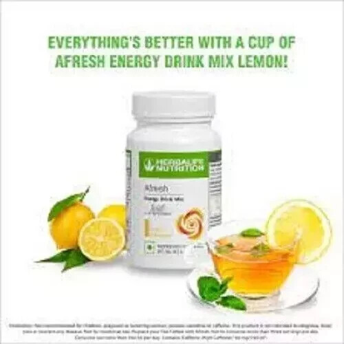 Herbal Afresh LEMON Energy Drink Mix Herbal Tea Concentrate 1.7 Oz fast ...