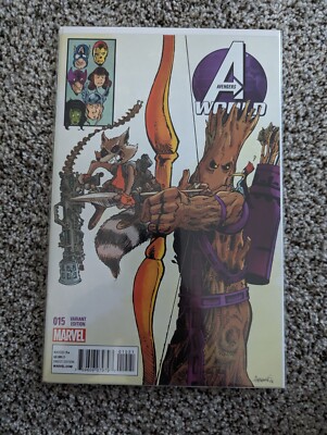 AVENGERS WORLD #15 (2014) Marvel Comics 'GROOT & ROCKET Variant Cover ...