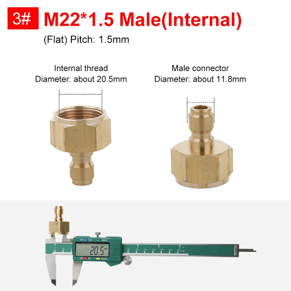 Pressure Washer Hose Connector 1/4 Quick Disconnect M14 M22 Male Female ...