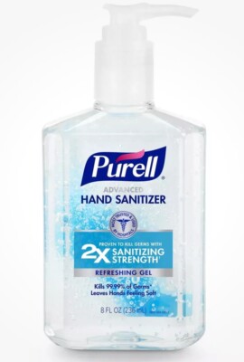 Purell Advanced Hand Sanitizer Refreshing Gel 8 oz Pump Bottle 2X ...