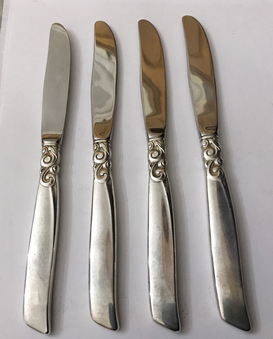 ONEIDA COMMUNITY 4 X SILVER PLATED SOUTH SEAS 21.5cm DINNER TABLE ...