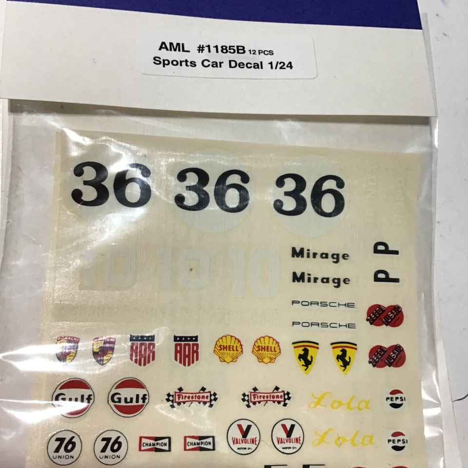 VINTAGE COMPLETE PACK SPORTS CAR DECALS / 1/24 SCALE / GULF / STP / #4 ...
