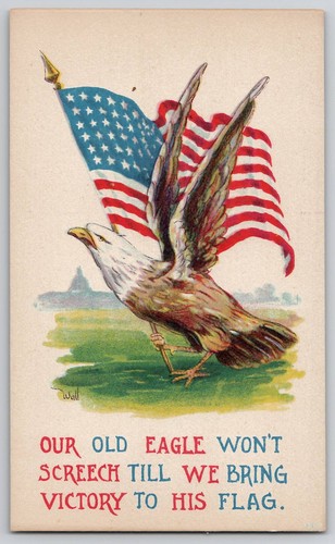 WW1 WWI Silent Eagle Till Victory A/S Bernhardt WALL Patriotic Flag ...
