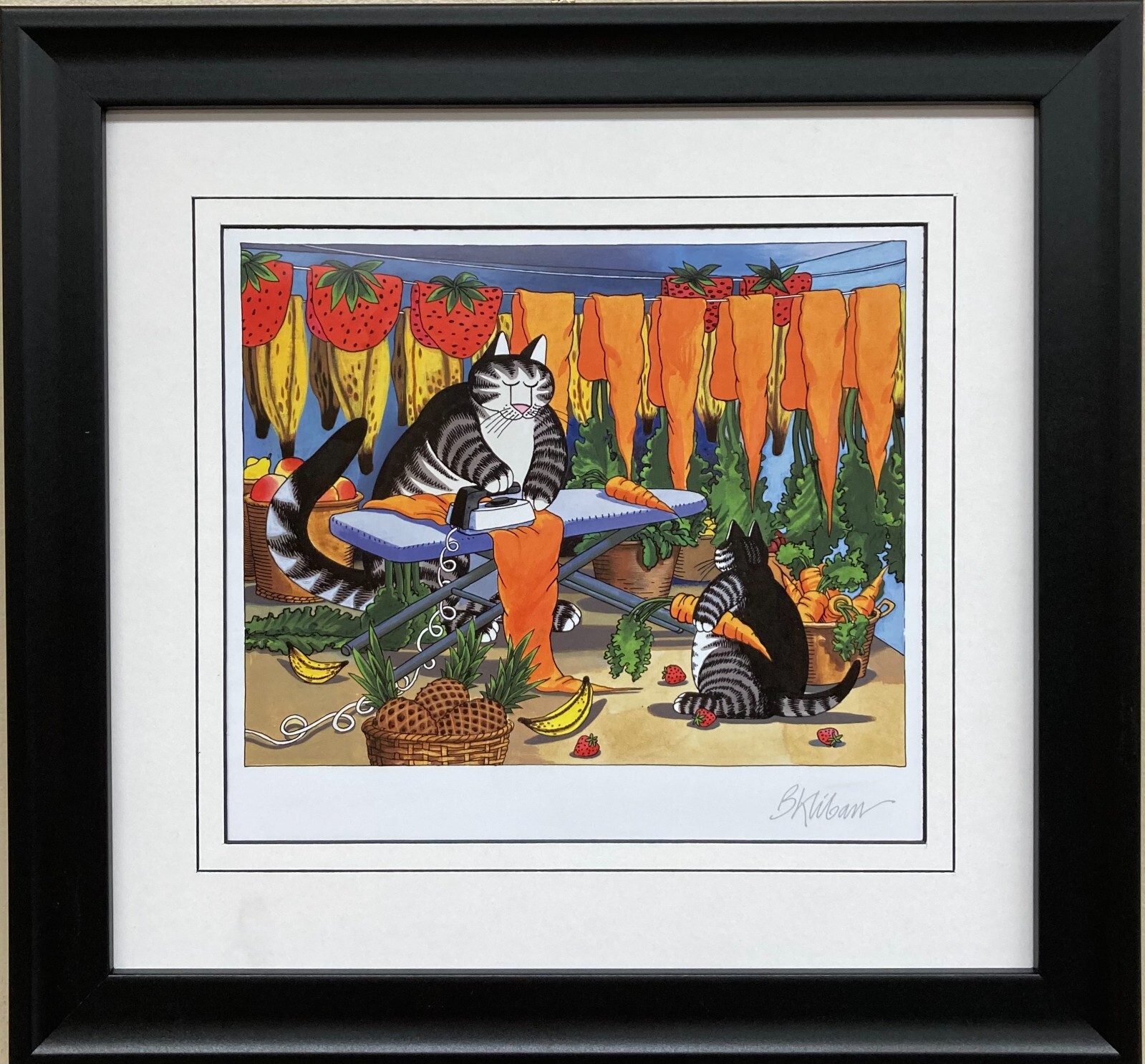 Bernard Kliban "Mama Cat's Laundry Day" Newly Framed Art Print Cartoon ...