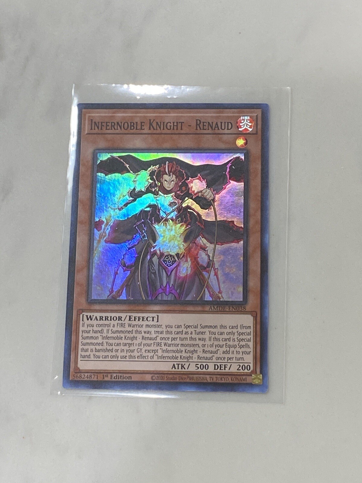 Yugioh Infernoble Knight - Renaud Super Rare NM Amazing Defenders Ships ...