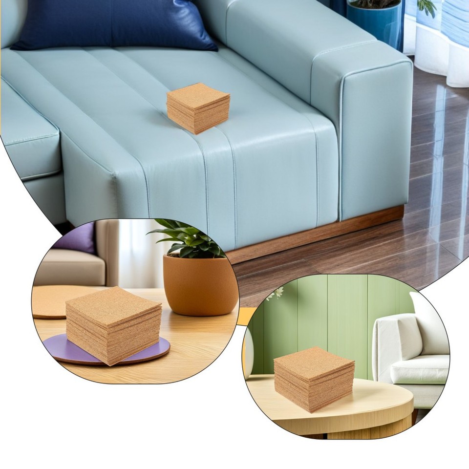 40 Pcs Self Adhesive Cork Pads 4 Inch Cork Boards Mat for Notice Board ...