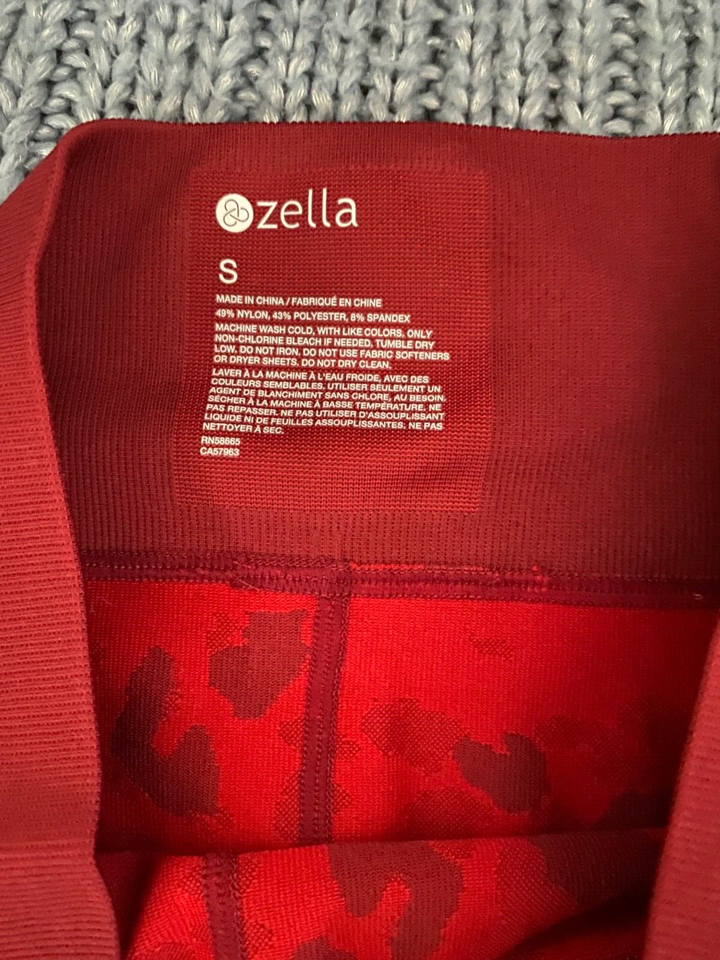 New Zella Leopard Pattern Baselayer Leggings Size Small S Red | eBay UK