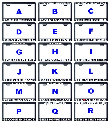 Alien Ufo Ufos Spaceship funny assorted license plate frame | eBay