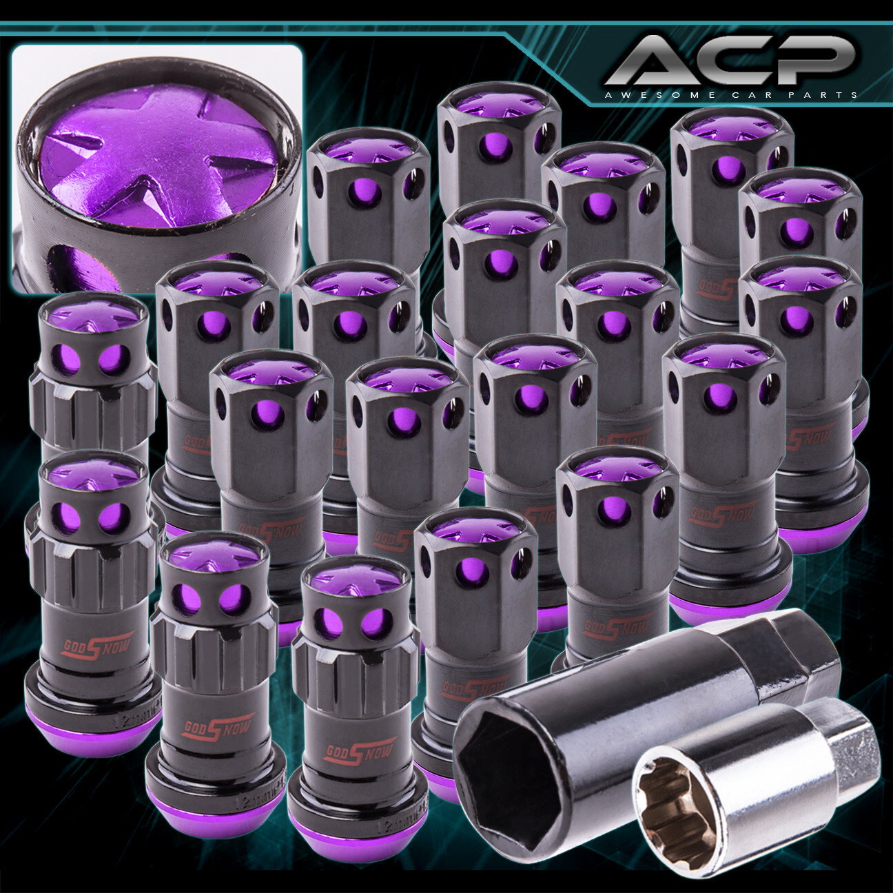 JDM VIP 20 Pieces Lug Nuts M12 X 1.25mm Thread Pitch + Locking Key ...