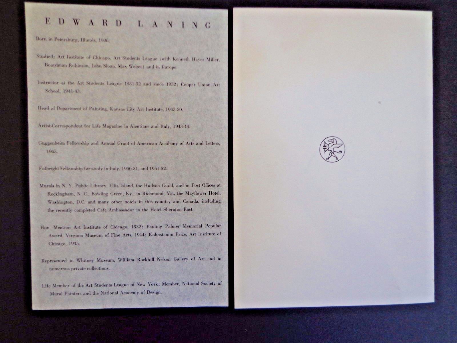 Edward Laning signed charcoal/pencil drawing + 1963 exhibition brochure INV2558 | eBay UK