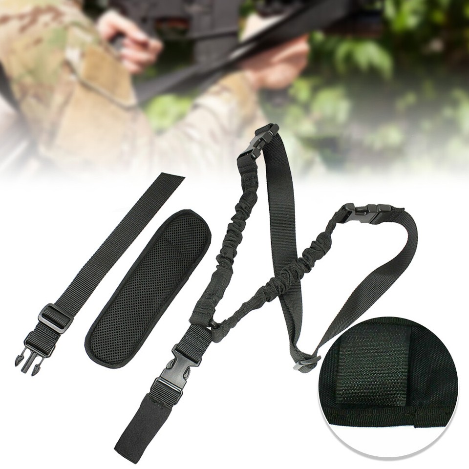 Tactical Single One Point QD Bungee Gun Rifle Sling + HK Clip ...