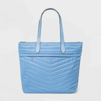 Striped Quilted Tote Handbag - A New Day Blue 829576547159 | eBay