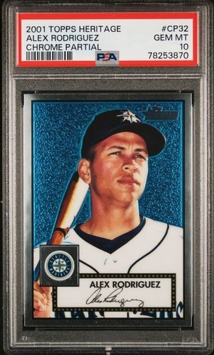 2001 Alex Rodriguez Topps Heritage Chrome Partial 375/552 #CP32 ...