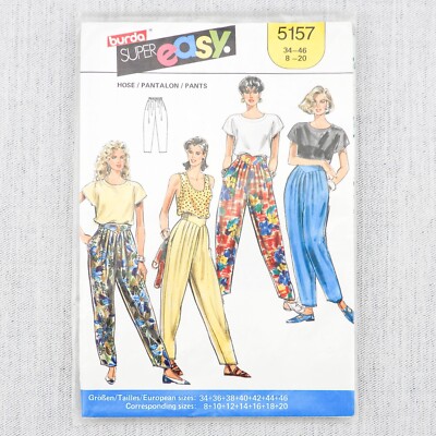VTG 1990s Burda Pattern 5157 Misses Pegged Pants, Sizes 8-10-12-14-16 ...