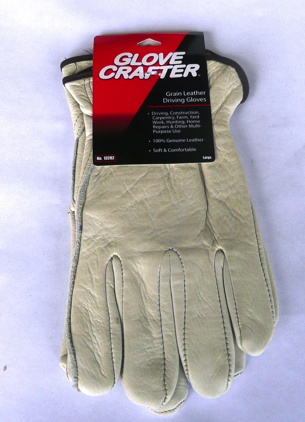 Genuine Leather Gloves (LARGE), Glove Crafter 13282, UPC 024291132820 ...