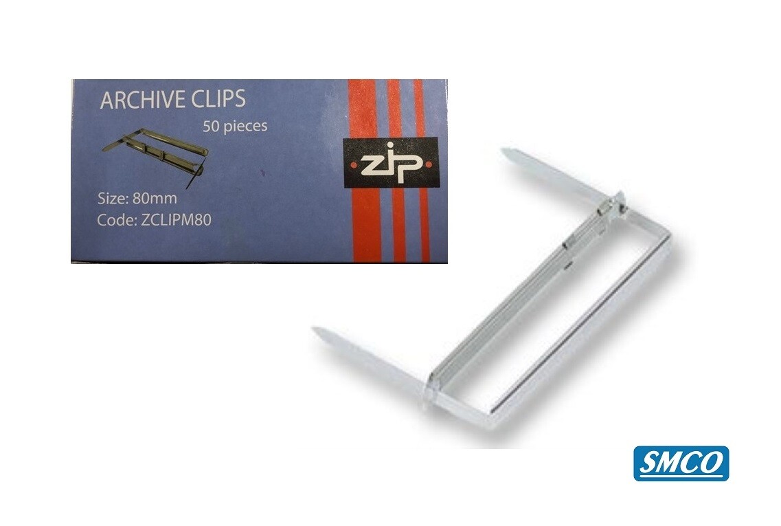 50 X Archive Clips 80mm Metal Paper Fasteners Filing Storage Zip ...