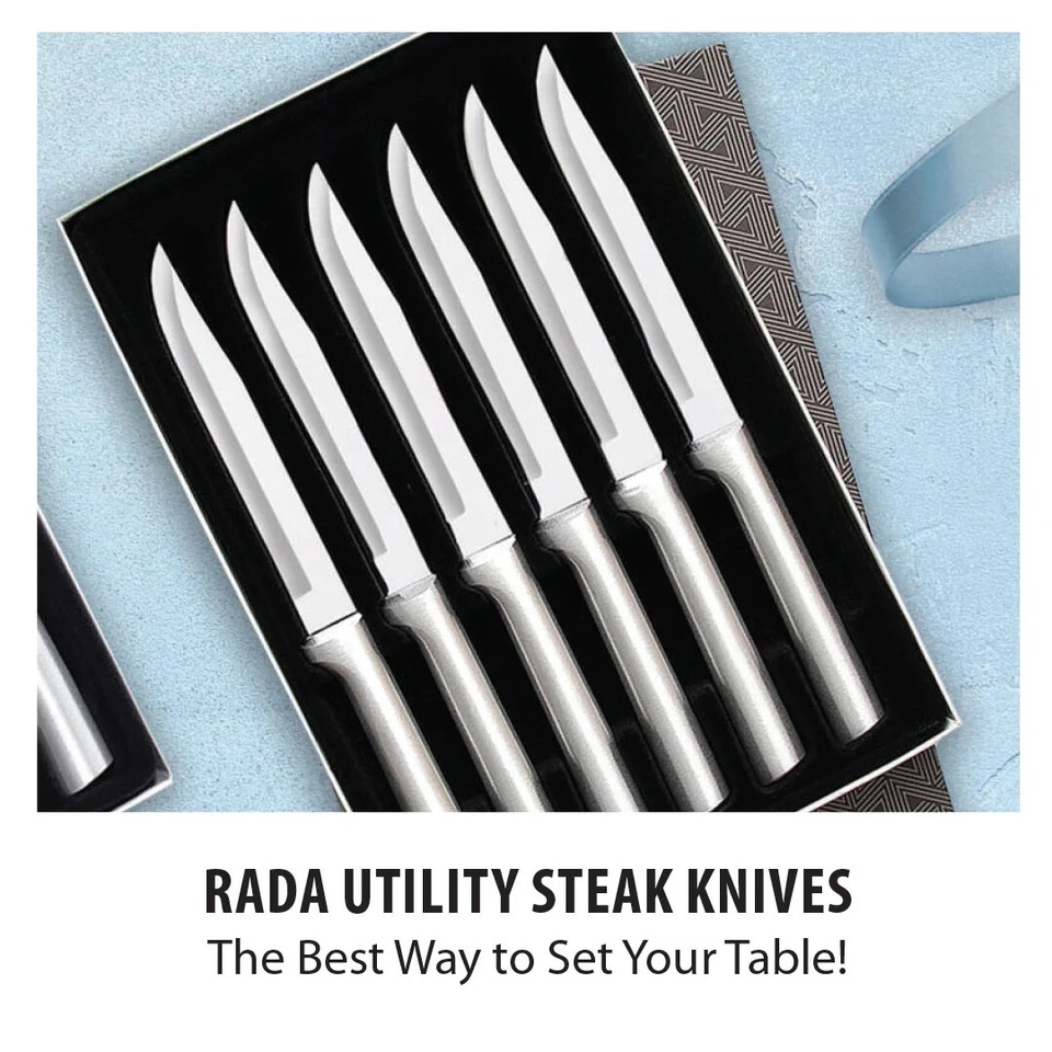 Rada S06 Steak Knives 6pc gift boxed Non Serrated sharp USA made ...