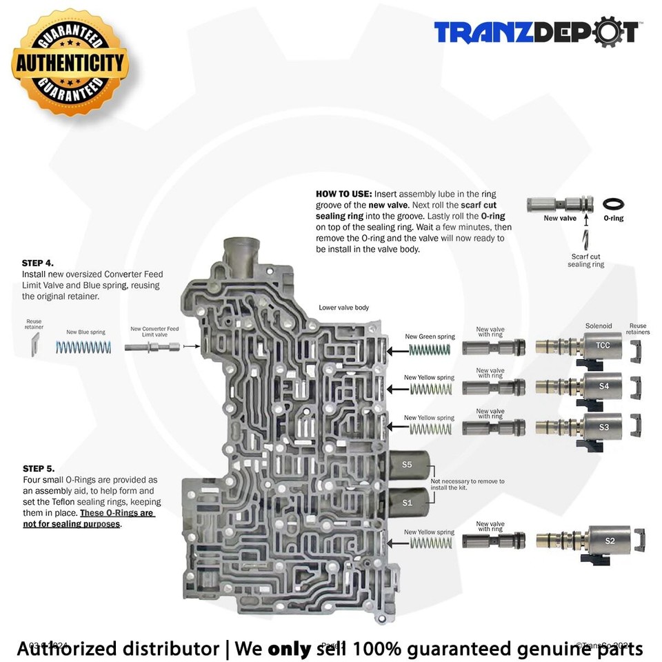 Brand New! Genuine TransGo 8L45 8L90 SHIFT KIT® Valve Body Repair Kit ...