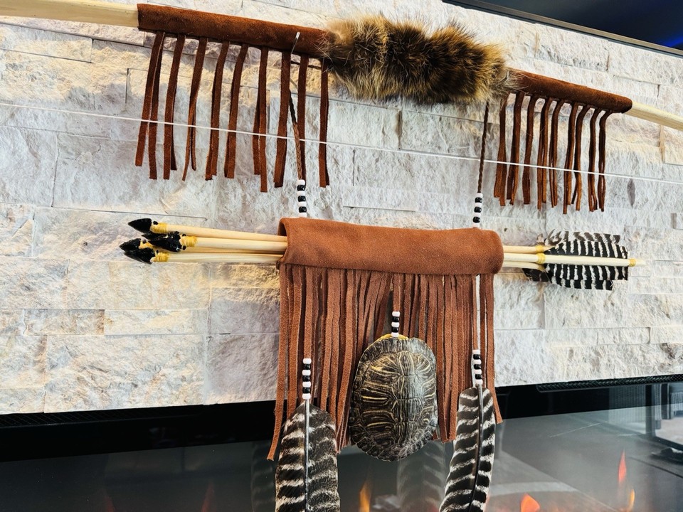 Native American Indian Turtle Hickory Bow Arrow By Enrolled Mem Of ...