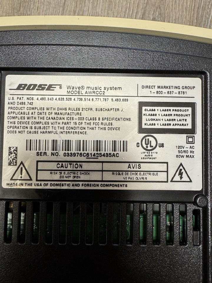 Bose Wave Music System AWRCC2 CD AM/FM Radio w Remote & Power Cord | eBay