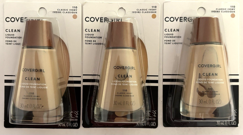 3 Pk CoverGirl Clean Liquid Foundation For Normal Skin #110 Classic ...