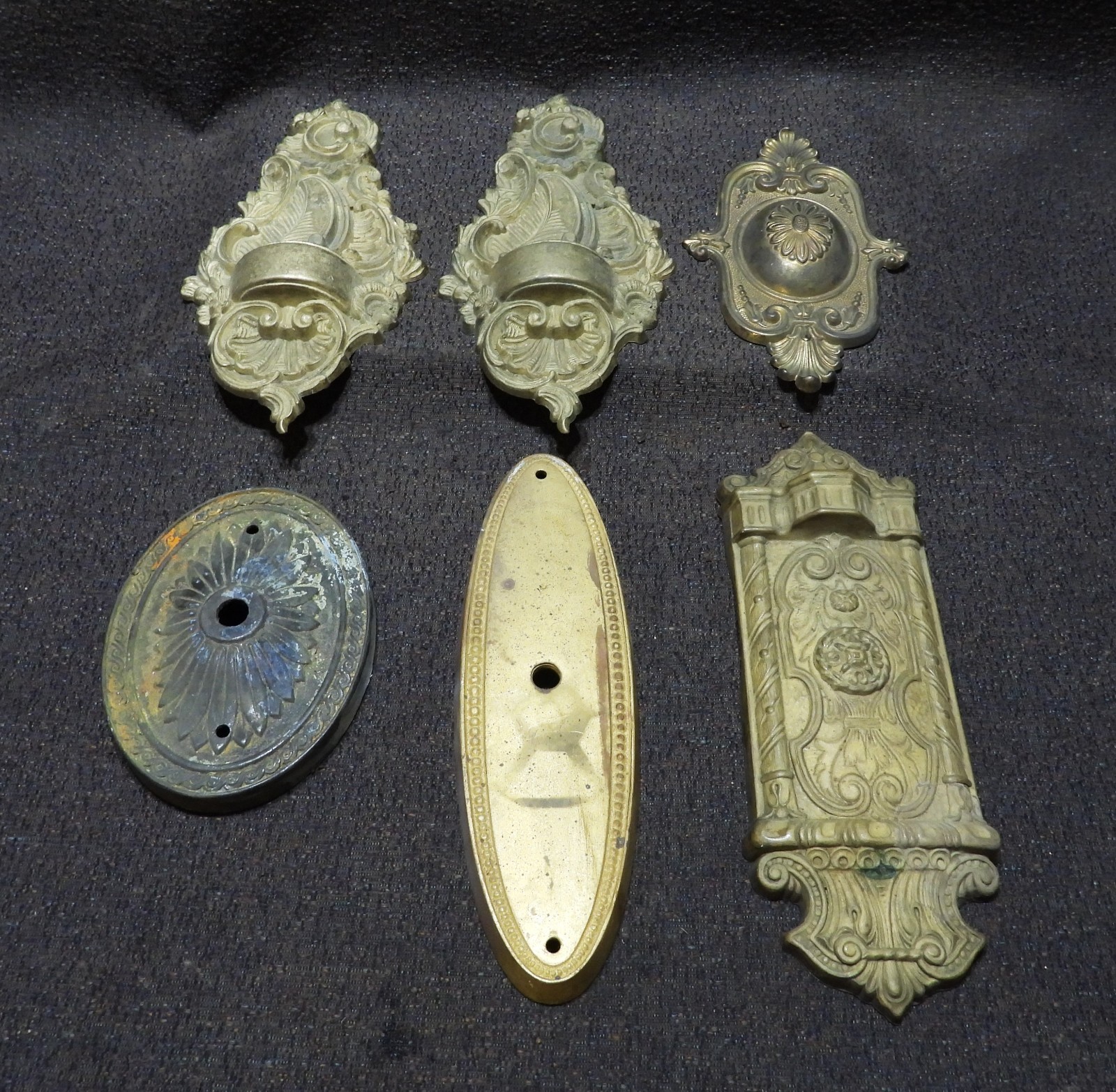 6 BRASS WALL SCONCE BACKPLATES # 5060 | eBay