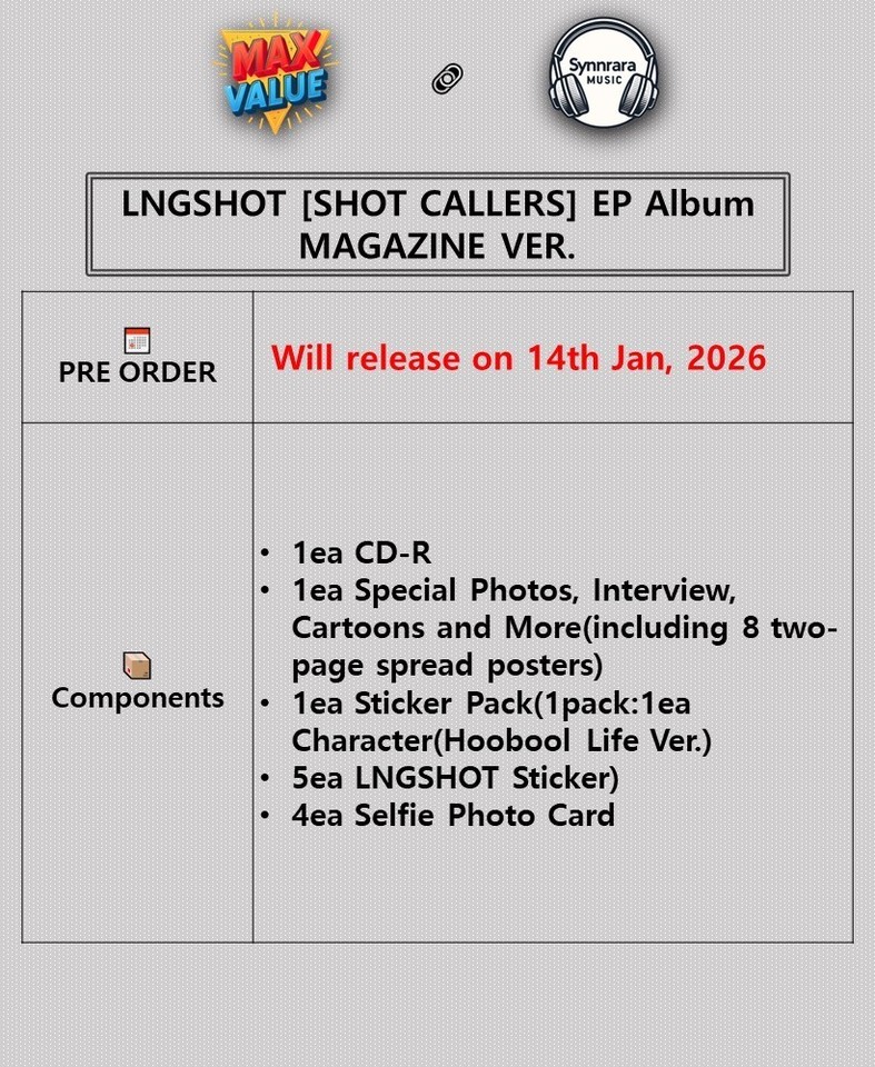 LNGSHOT [SHOT CALLERS] EP Album MAGAZINE Ver/CD-R+Photo+Interview ...