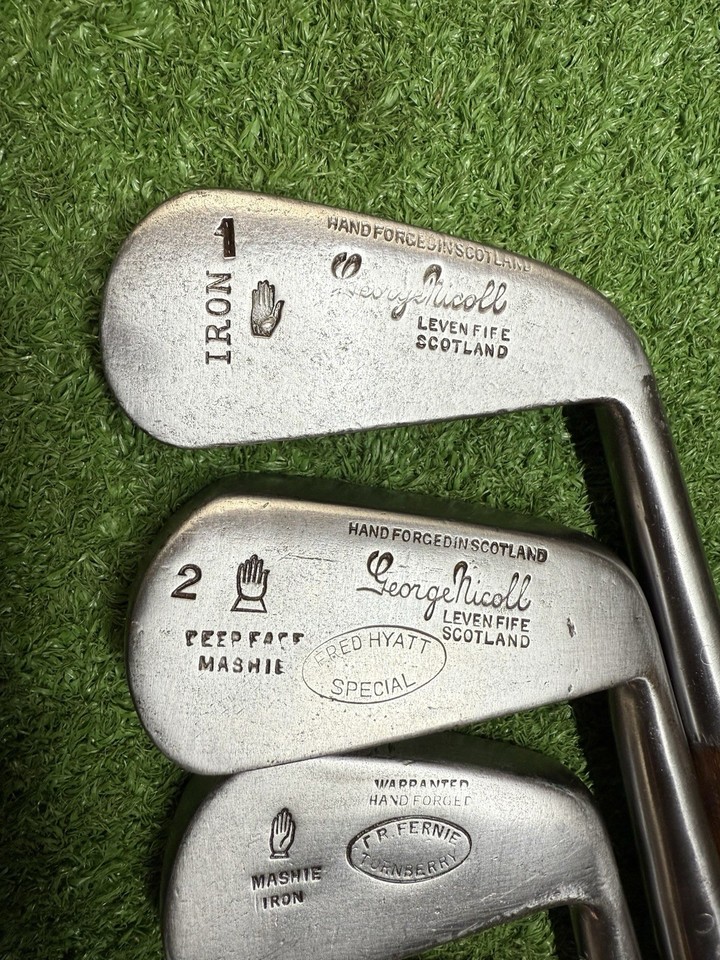 5 Vintage Hickory Wood Shaft George Nicoll Irons from Scotland | eBay