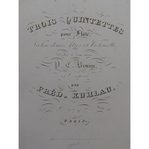 Kuhlau Friedrich Quintett Op 51 No 2 -flöte Geige Alt- Cello ca1830 | eBay