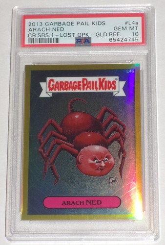 2013 Garbage Pail Kids Chrome GOLD Refractor Arach Ned L4a - PSA 10 GEM ...
