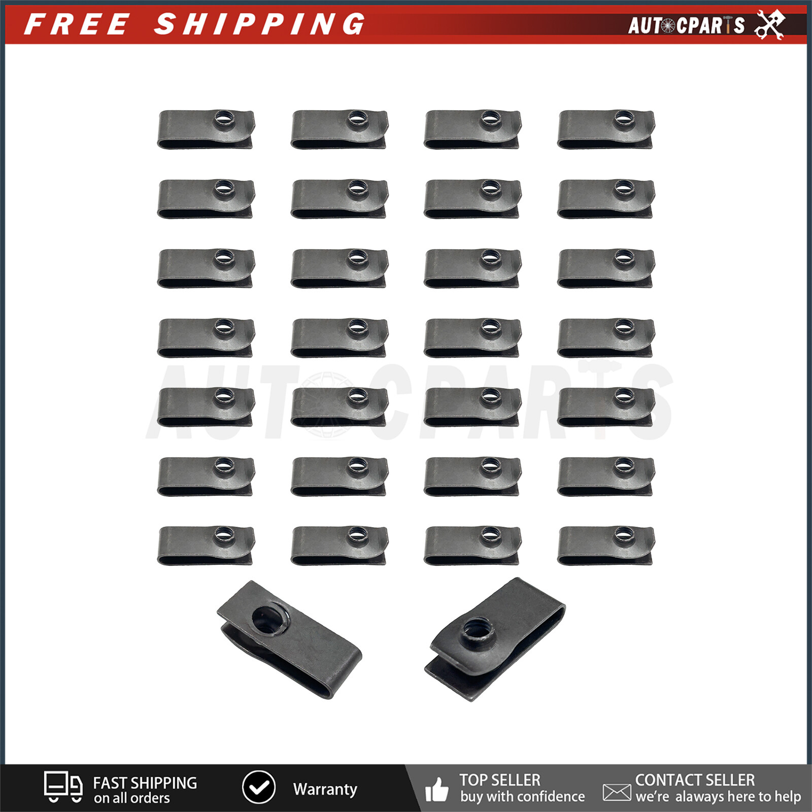 For GM U-nut Clips- M6-1.0 Thread- Center of Hole to Edge- 30 clips ...