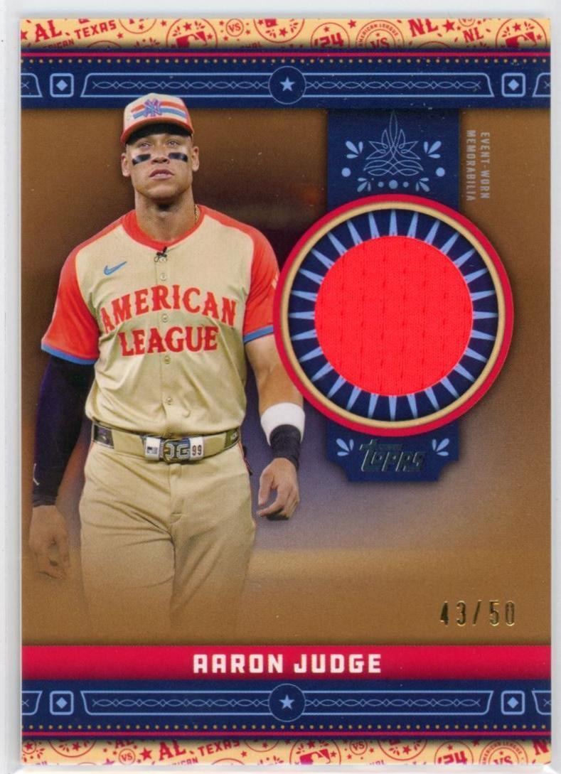 2024 Topps Update Series - All-Star Stitches Aaron Judge #ASR-AJ Gold ...