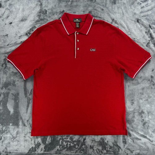 Antigua Polo Shirt Men XL Vintage CNN News Reporter Work Uniform ...