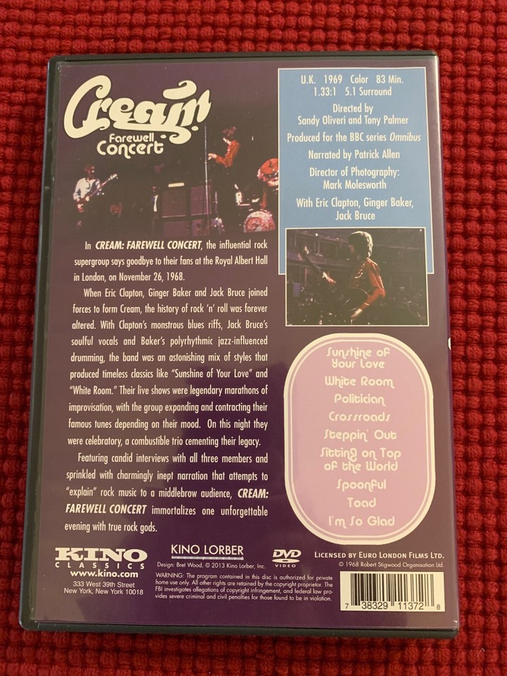 The Cream Farewell Concert: Kino Classics Remastered - Eric Clapton ...