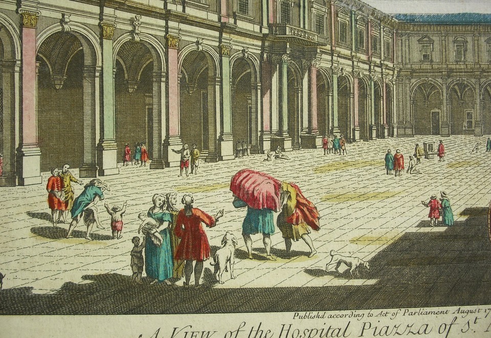 Print 18th c1770 Hospital Santa Maria Nuova Italy Florence Piazza St ...