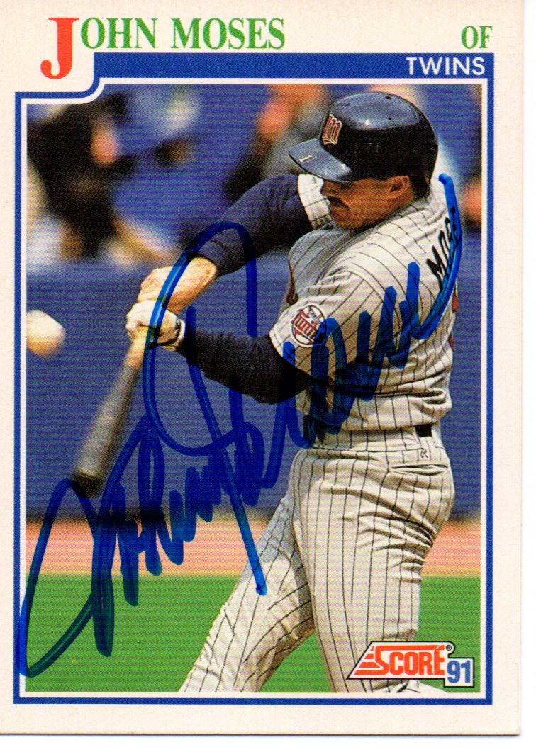 John Moses Minnesota Twins 1991 Score Signed Card | eBay